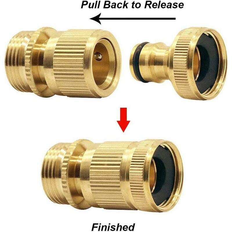 2 Pack 3/4 (26.5mm) Female Threaded Garden Hose Connector Quick Connect ...