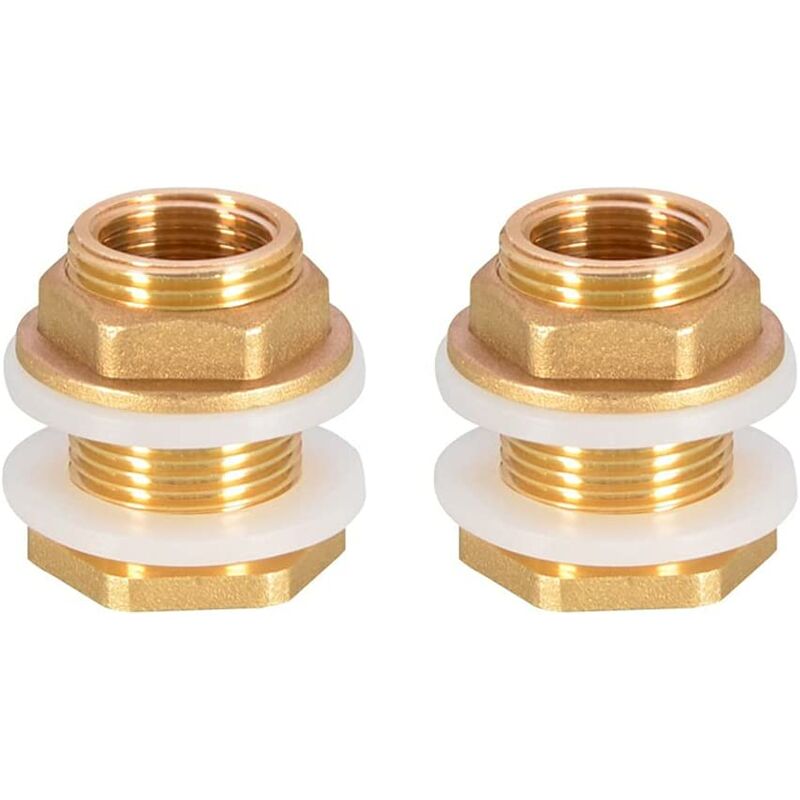 2 Pieces DN20 3/4 Brass Water Tank Water Hose Fitting Adapter Faucet ...