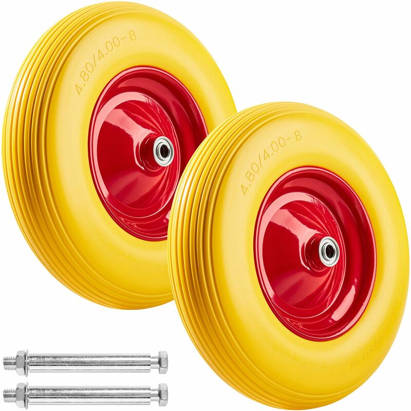 2 Solid rubber trolley wheels - wheelbarrow wheel, rubber wheel, heavy ...
