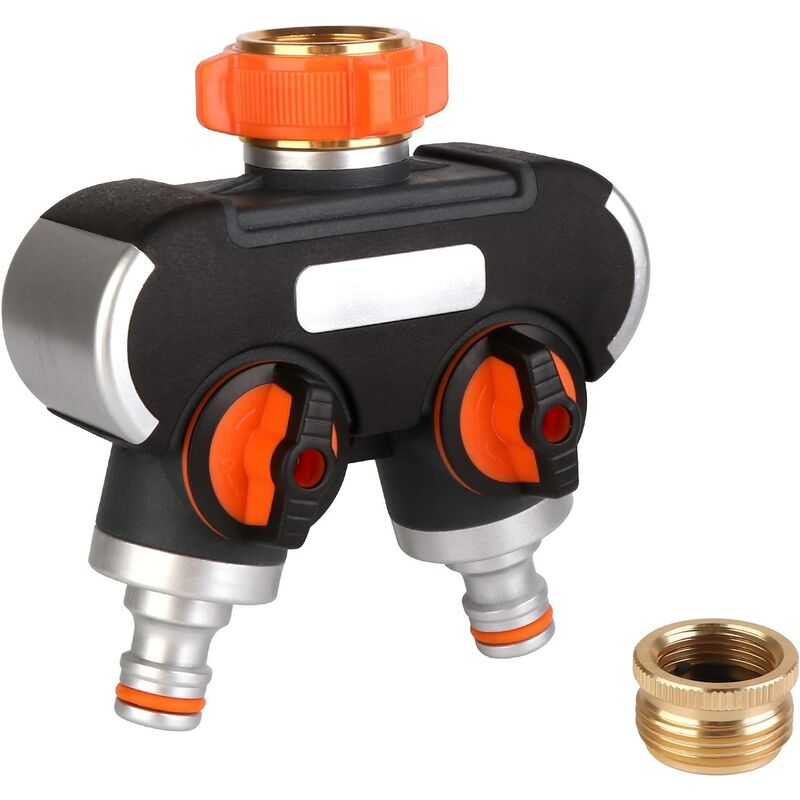 2 Way Splitter: 3/4 and 1/2 y with Faucet Adapter, Lockable Adjustable ...