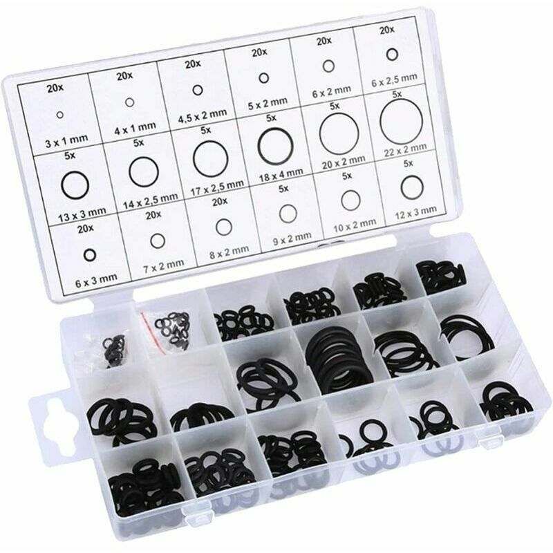 225pcs Rubber O Rings 18 Sizes O Ring Assortment Kit Gasket Universal O ...