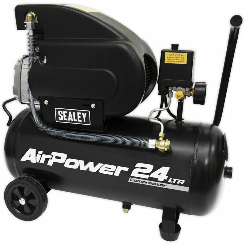 24L Direct Drive Air Compressor - 2hp Heavy Duty Induction Motor - Twin ...
