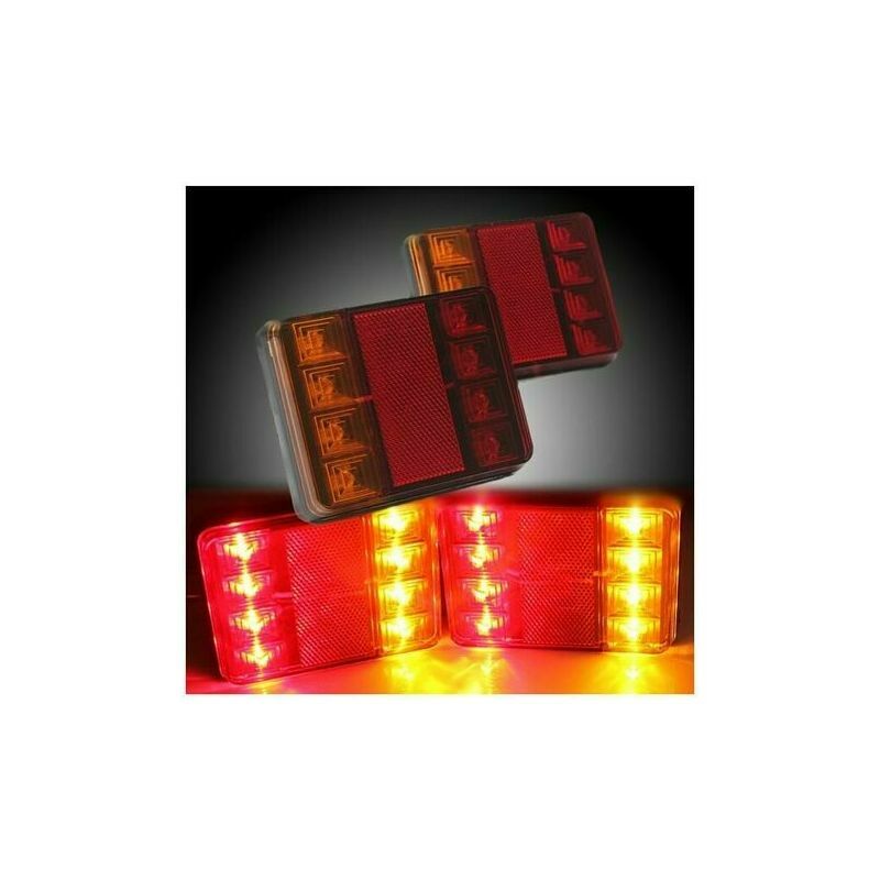 2x 12v 8LED Tail Lights Stop Indicator Car Trailer Truck - Garden ...