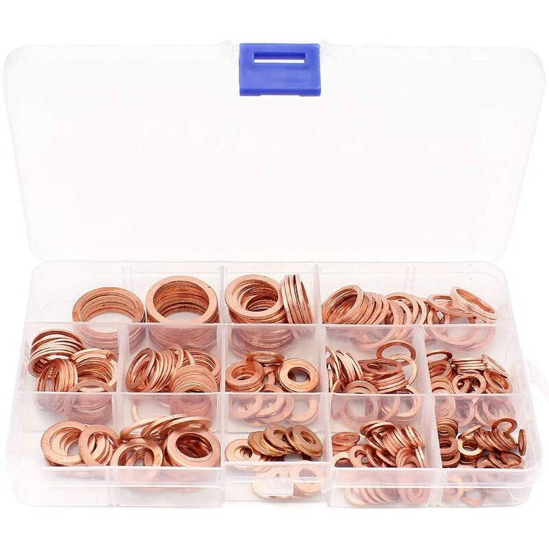 300PCS Copper Washer Flat Washers Copper Assortment Kit - Garden ...