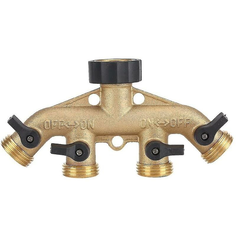 3/4inch Brass 4 Way Hose Pipe Splitter Tap Connectors For Garden ...
