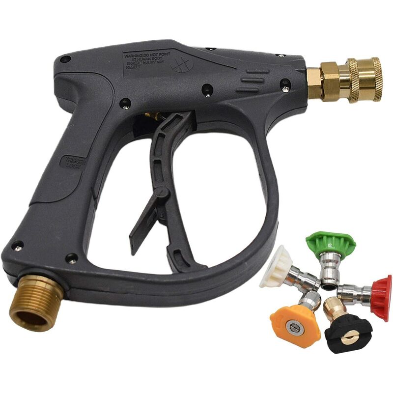 5 Nozzle Pressure Washer Spray Gun 4000 PSI 1/4 Quick Connect Foam Gun ...