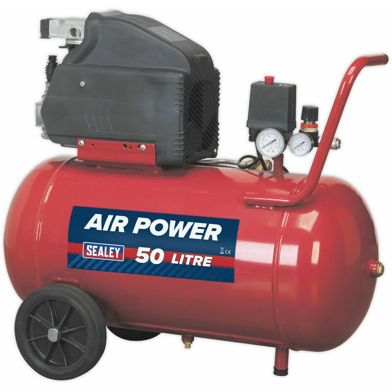 50 Litre Direct Drive Air Compressor - 2hp Motor - Automatic Pressure ...