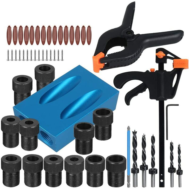 57pcs Oblique Drill Template, Wood Drill Guide, Pocket Hole Template ...