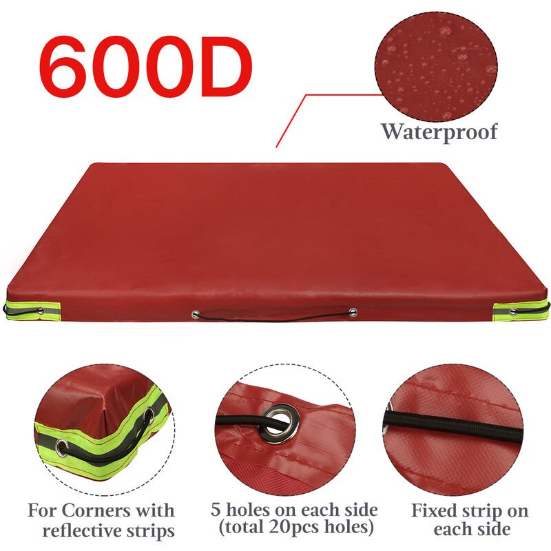 600D Trailer Cover Heavy Duty pvc Waterproof Protector With Rubber Belt ...