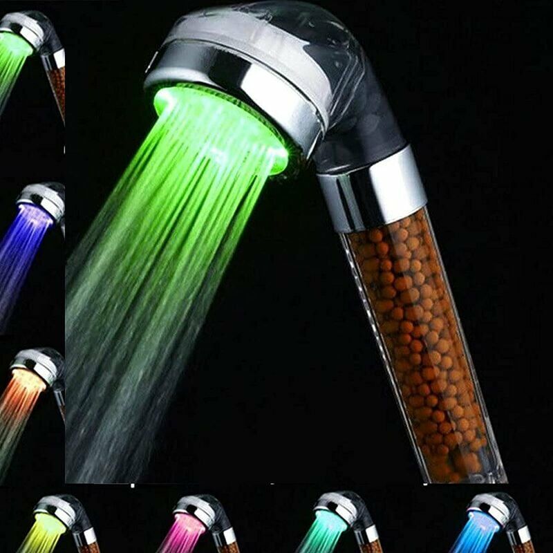 ,7 Water Saving LED Shower Head - Color Changing - High Pressure Auto ...