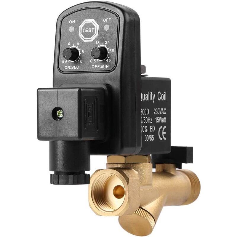 Automatic Drain Valve G1/2 DN15 Brass Electronic Automatic Drain Valve ...