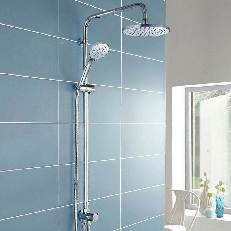 Buyaparcel - Chrome Round 2 Way Rigid Riser Diverter Kit For Shower ...