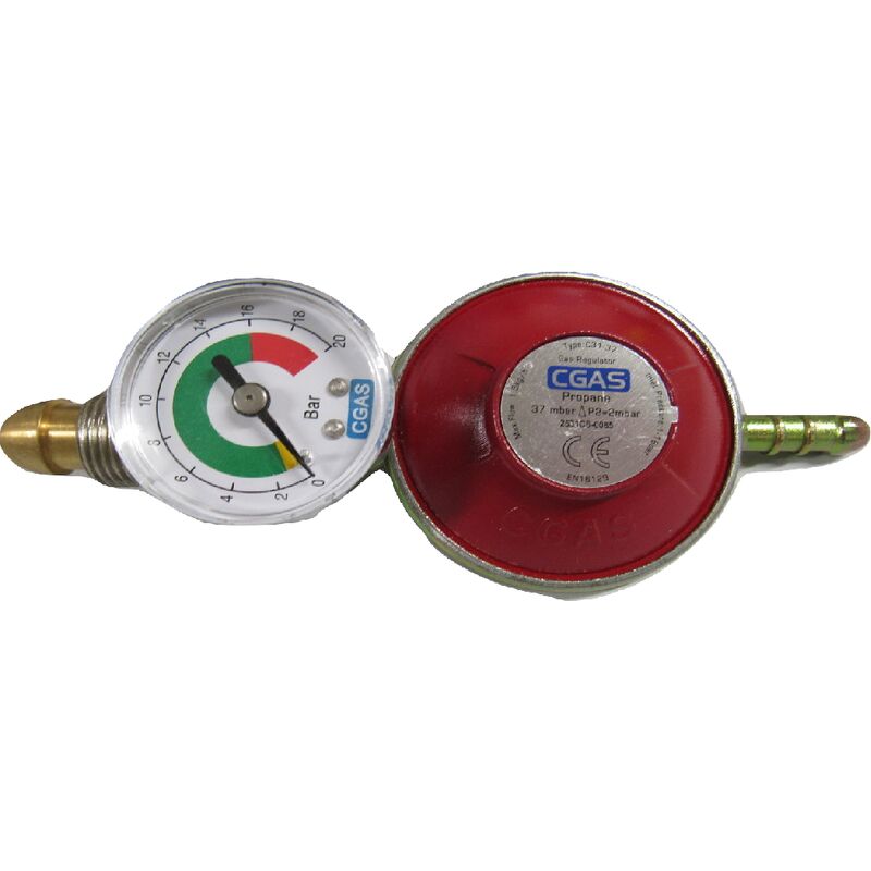 C.gas - Propane Regulator with G7 Nut Inlet & Gauge - Calor Gas Hand ...