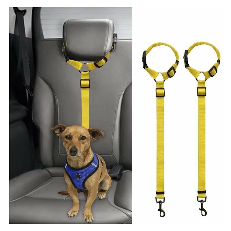 Car Dog Seat Belts, 2 Pack Car Headrest Restraint Adjustable Safety ...