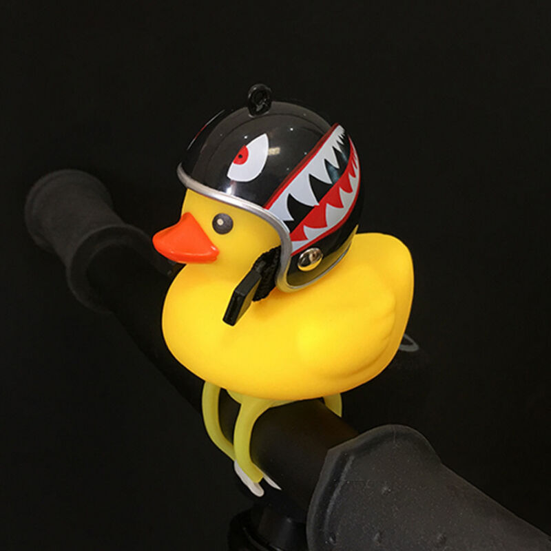Cute Little Yellow Duck with Helmet LED Light for Bike Motorcycle ...