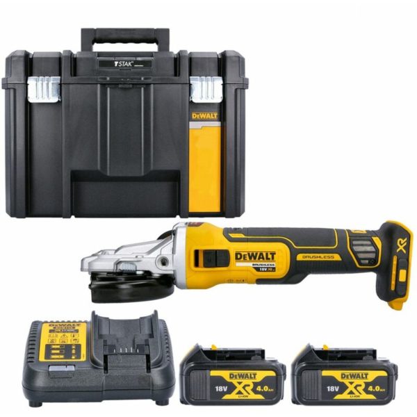 DCG405FN 18V xr Brushless 125mm Flathead Angle Grinder With 2 x 4.0Ah ...