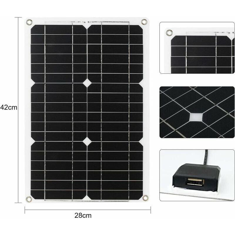 DENUOTOP 18W 12V Solar Panel, Solar Panel Kit, Battery Charger Kit ...
