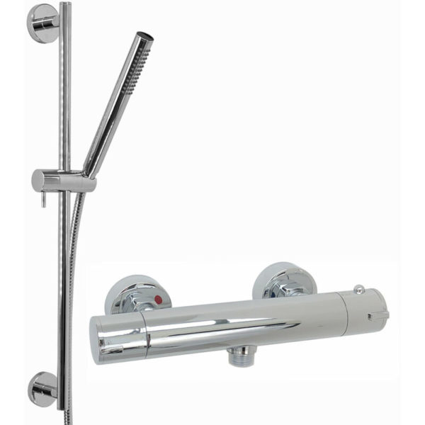 Dune, SH0585, Chrome, Thermostatic Shower Mixer Bar Valve with Slider ...