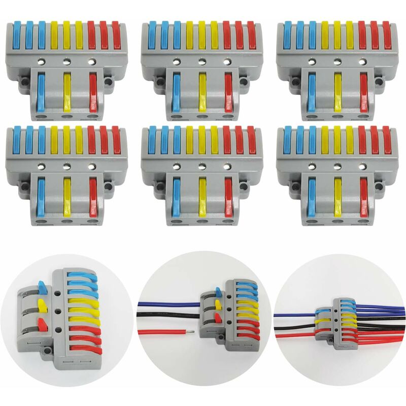 Electrical Connector, 6 Pcs Electrical Terminal Block, Compact ...