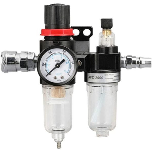 Filter Regulator for Compressed Air 1/4' Pressure Moisture Trap Oil ...