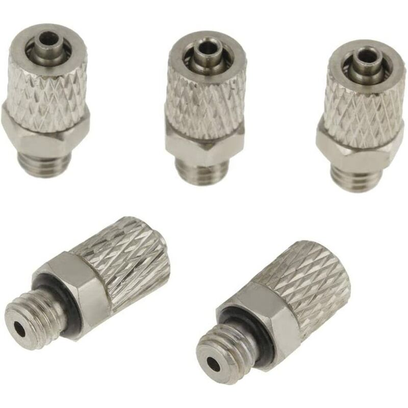 Groofoo - 10Pcs M5 4mm Mini Straight Air Push In Pneumatic Fitting Male ...