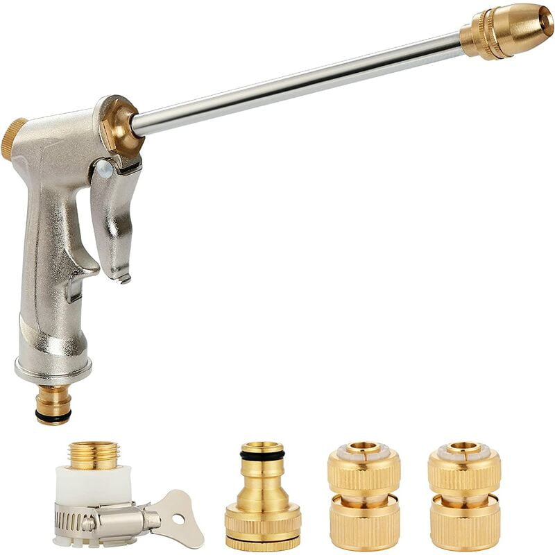 High Pressure Garden Water Spray Gun Long Garden Spray Gun with Brass ...