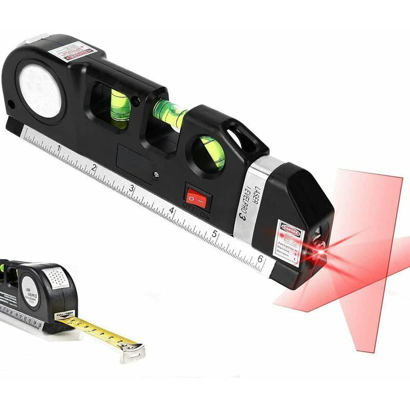 In 1 Spirit Level with Cross Lines, 9 Inch Tape Measure, Multi-Function ...