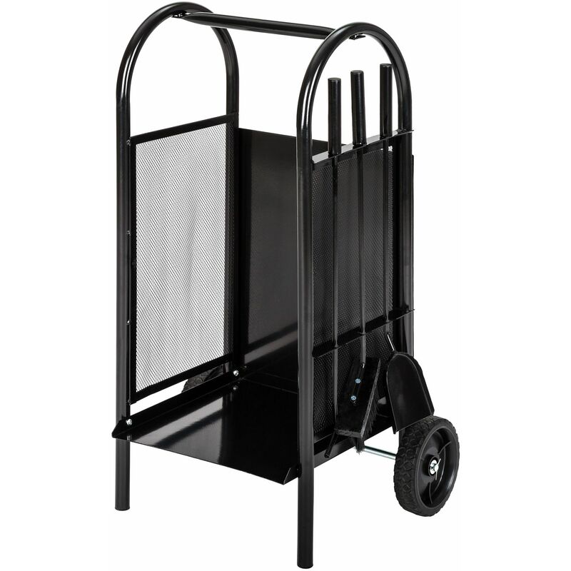 Log holder with broom, shovel and poker - indoor log storage, log rack ...