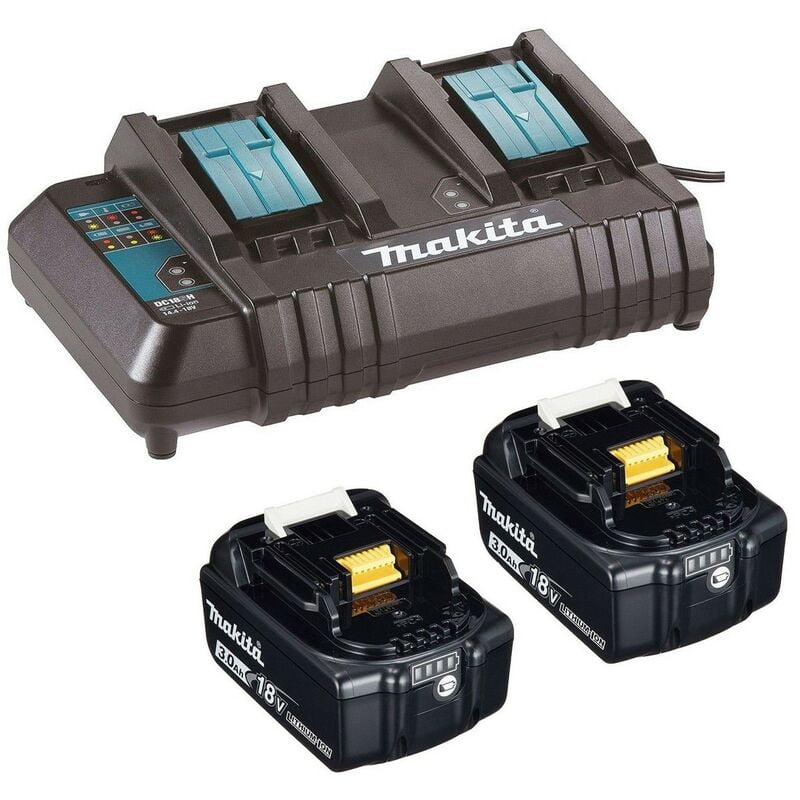 Makita BL1830 18v 2 x LXT 3.0ah Lithium-Ion Batteries + DC18SH Dual ...
