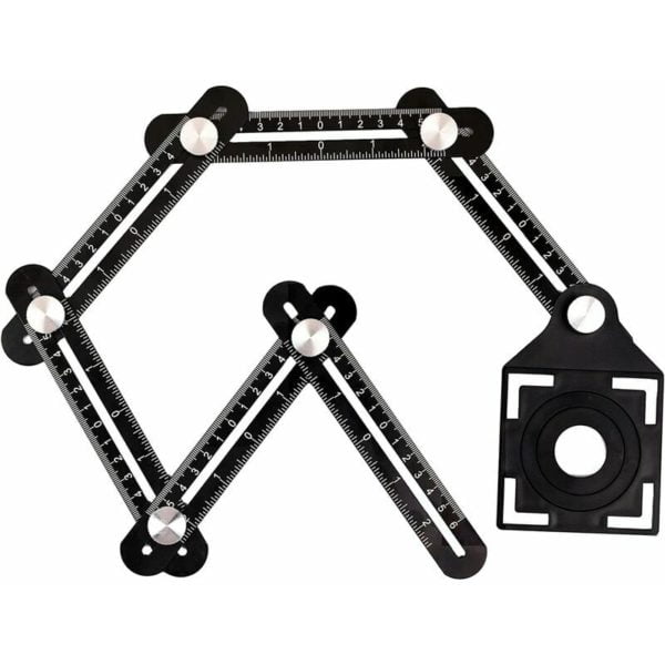 Multiangle measurement rule, a six -sided template in aluminum alloy, a ...
