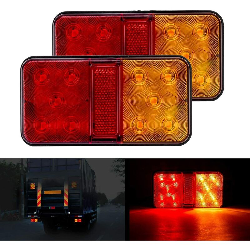 Pieces led Tail Lights Multifunctional led Trailer Lights 12V ...