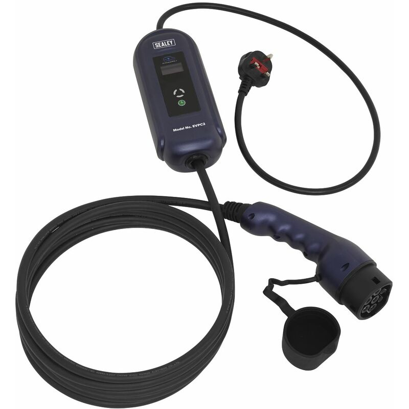 Portable ev Charger Type 2 to uk 10A 5m Cable EVPC2 - Sealey - Garden ...