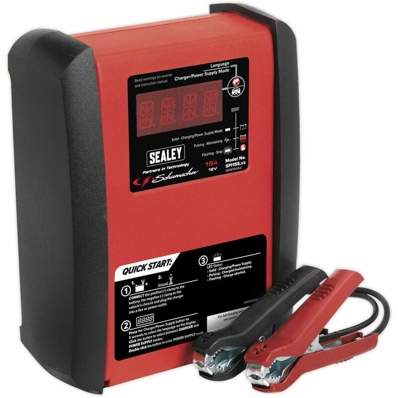 Premium 15A 12V Intelligent Speed Charge Battery Charger - 230V Power ...
