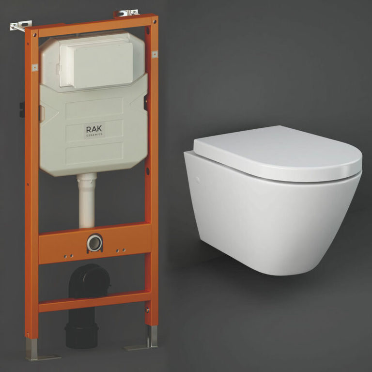 RAK Resort Rimless Hidden Fixation Wall Hung Toilet with Ecofix 1140mm ...