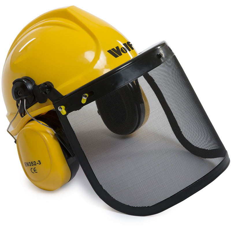 Safety Hard Helmet with Ear Guard and Visor - Wolf - Garden Equipment ...