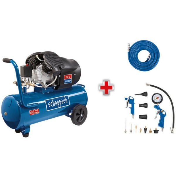 Scheppach HC53DC 2200W 50ltr Twin Cylinder Air Compressor - Garden ...