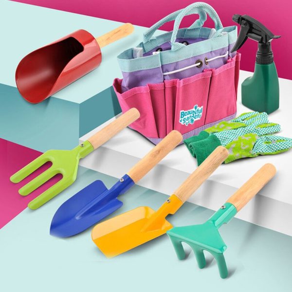 Set of 8 Gardening Tools for Kids Small Gardening Kit Gardening Tools ...