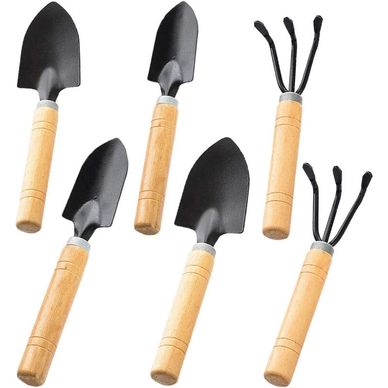 Small Shovel Rake Wood Handle Bonsai Wood Handle Metal Head Mini Shovel ...