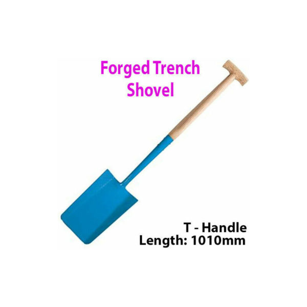 Solid Forged Steel 1010mm Trench Shovel Ash Shaft t Handle Gardening ...