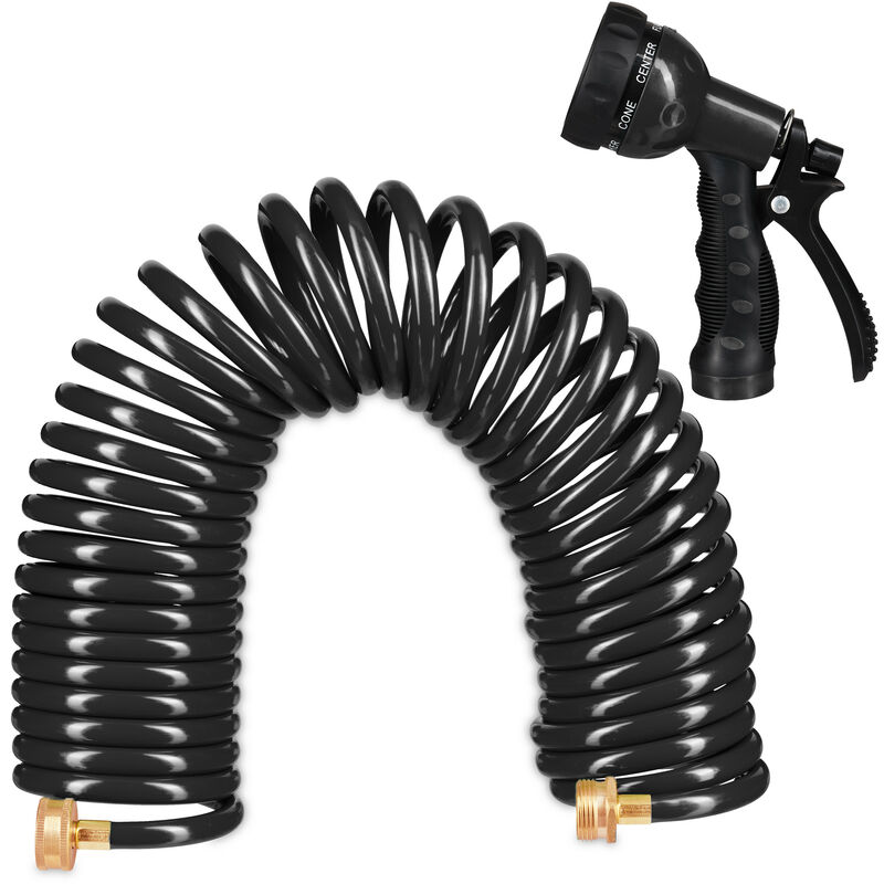 Spiral Hose, with Spray Head, Extends up to 10 m, Flexible Coil ...