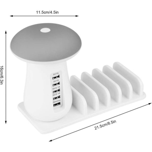 Tabletop charging station - Connection - USB charger - LED base for ...