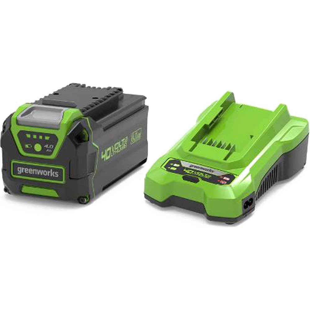 Greenworks GWGSK40B4 40v Cordless Battery 4ah and Standard Charger ...