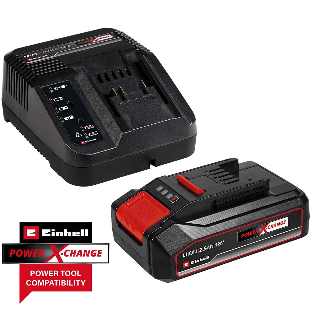 Einhell Genuine PXC 18v Cordless Li-ion Battery 2.5ah and Charger 2.5ah ...